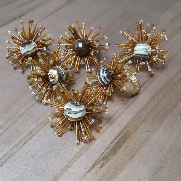 Pier 1 | Dining | Pier Sunburst Beaded Napkin Rings Set Of 6 | Poshmark